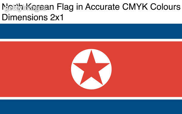 North Korean Flag in Accurate CMYK Colors (Dimensions 2x1) 이미지 ...
