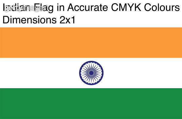 Indian Flag in Accurate CMYK Colors (Dimensions 2x1) 이미지 (1366567229 ...