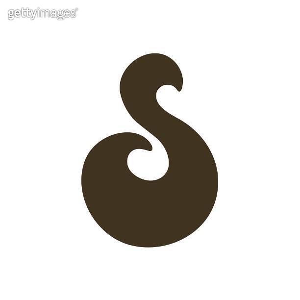 Maori symbol from New Zealand. Matau amulet. Fish hook, represent ...