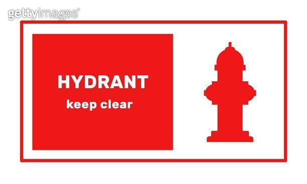 Hydrant informational sign. Safety label. Equipment Silhouette and text ...