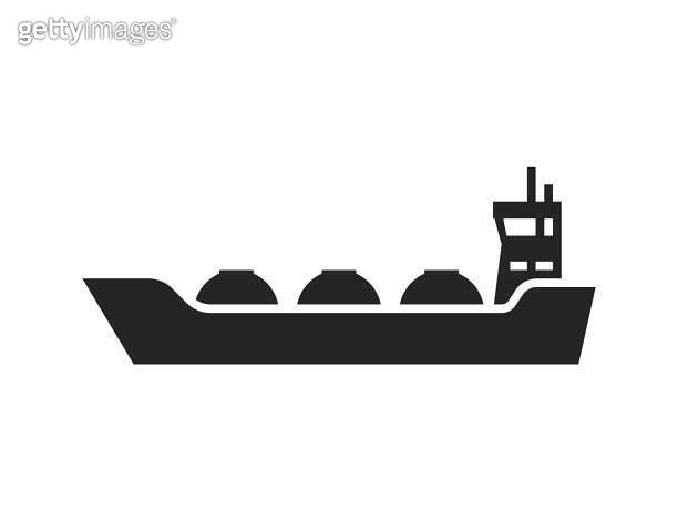 lng tanker icon. natural gas carrier ship. sea freight and ...