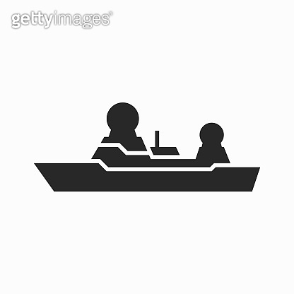 reconnaissance ship icon. navy and warship symbol. isolated vector ...