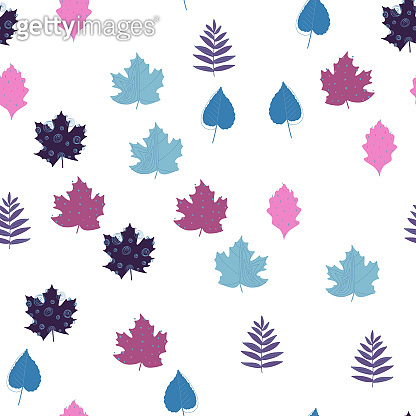 Fall leaf vector illustration. Seamless pattern. Hand drawn colorful ...