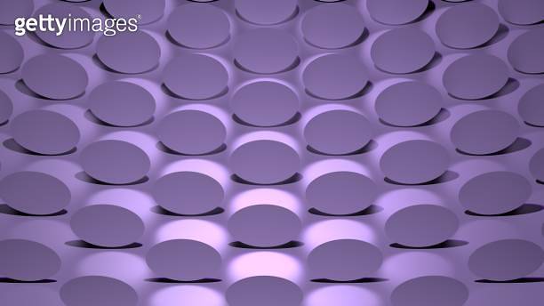Purple circles background. Magenta discs are purple background. 3D ...