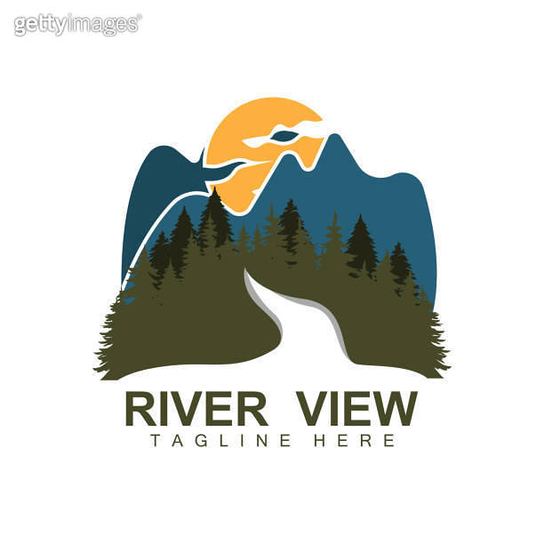 River Design, River Creek Vector, Riverside Illustration With A ...