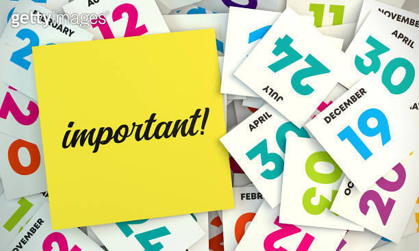 important Post-it and Calendar Date Pages 이미지 (1390863048) - 게티이미지뱅크