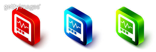 Isometric Seismograph icon isolated on white background. Earthquake ...