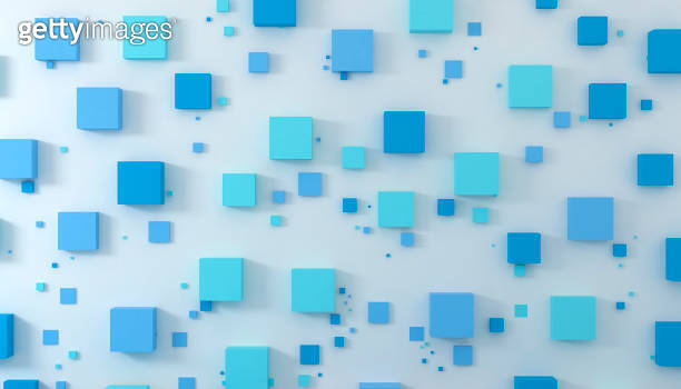 Blue 3d blocks abstract background 이미지 (1368823897) - 게티이미지뱅크
