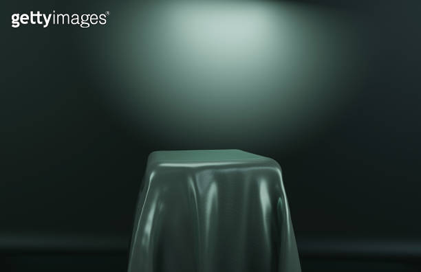 Luxurious Empty Stage With Fabric Dimmed Background Gray Colors ...