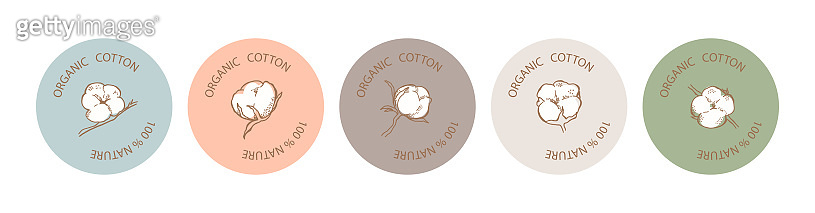 Backgrounds of circle shapes. Horizontal set labels with cotton balls ...