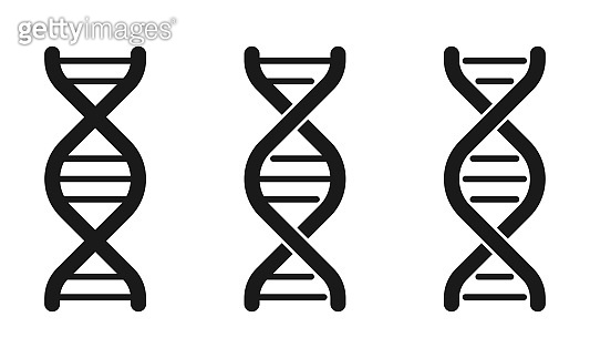 Dna black vector icons. Simple gen symbol. 이미지 (1398467642) - 게티이미지뱅크