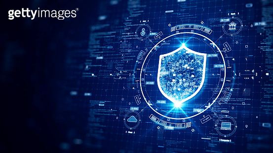 Cybersecurity Data Protection Digital Technology Concept Internet Network Connection Icons And