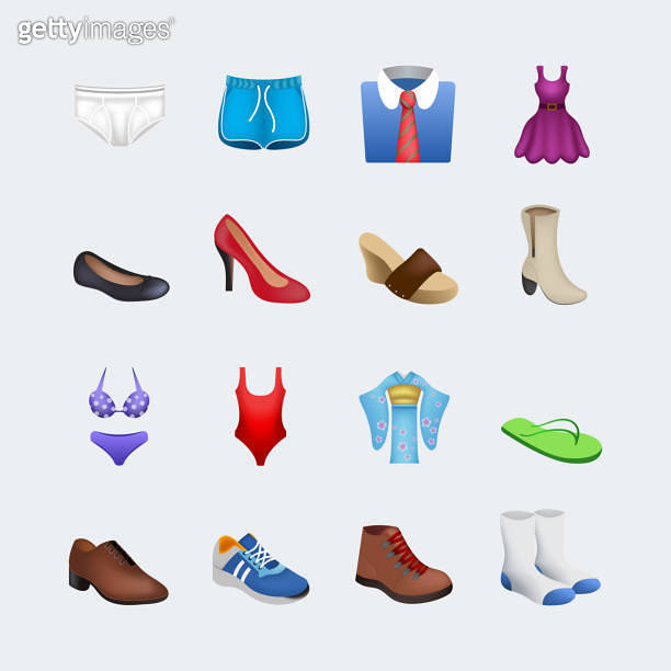 Fashion, menswear, womenswear, shirts, wears, dresses vector emoji ...