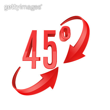 Red glossy 3D curve arrows and 45 degrees sing (1394817947) 일러스트, 무료 ...