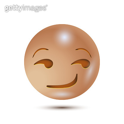 Flirting face, smug face, suggestive face. funny yellow emoticon ...