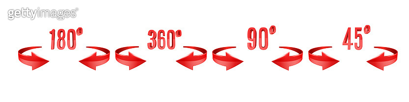 3d Curve Arrows And Rotation Angle Degrees Sing 이미지 1395772721 게티이미지뱅크