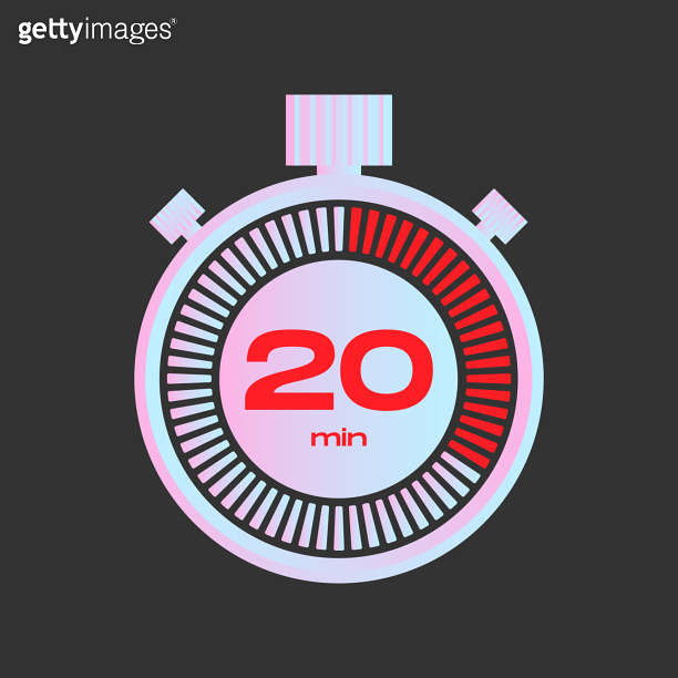 20 Minutes Timer Stopwatch Symbol In Flat Style Editable Isolated