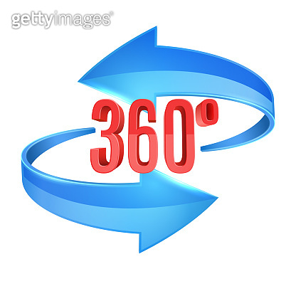 Red glossy 3D arrow 360 sing. Arrow vector icon. 3d vector icon ...