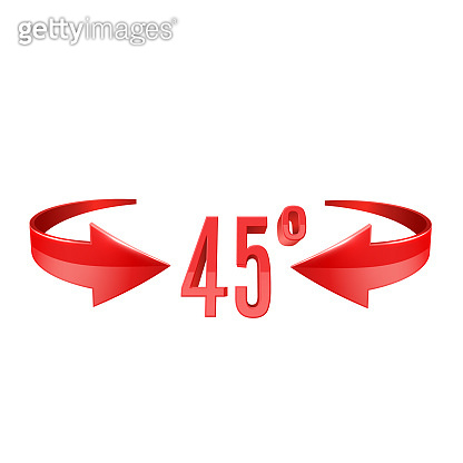 Red glossy 3D curve arrows and 45 degrees sing (1394038850) 일러스트, 무료 ...