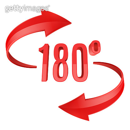 Red glossy 3D curve arrows and 180 degrees sing. (1396637830) 일러스트, 무료 ...