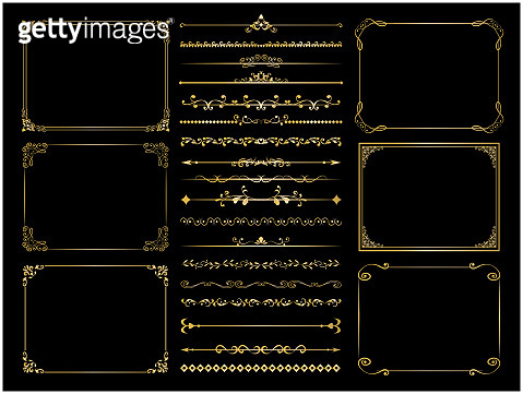 Vintage calligraphic element. Decorative frame, edging. Card vector ...