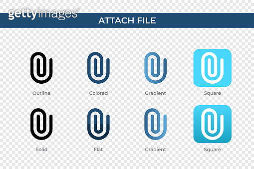 Attach File icon in different style. Attach File vector icons designed ...