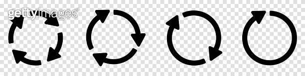 Set of circle arrow vector icons. Refresh and reload arrow icon ...