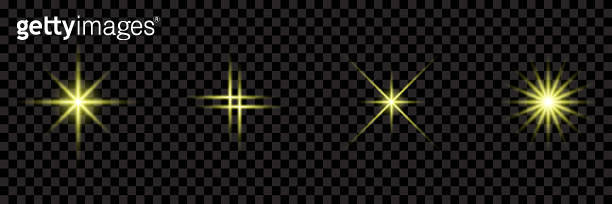 Sparkling star, vector glowing star light effect. Glitter magic star sparks. Vector illustration ...