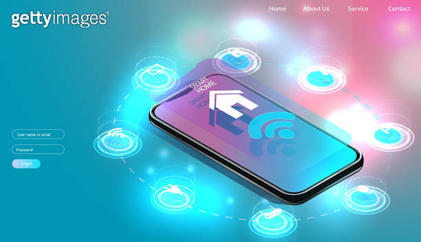 Smart home controlled smartphone. Internet of things technology of home ...