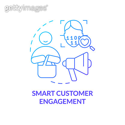 Smart customer engagement blue gradient concept icon 이미지 (1425512574 ...