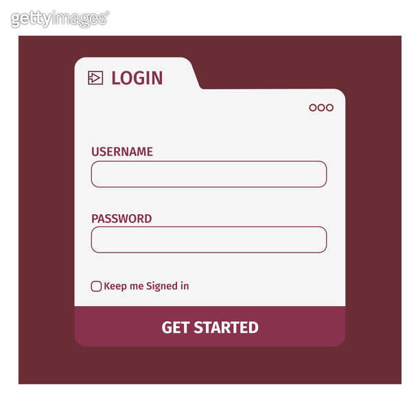 Account login and password form page on screen. Login page. sign up web forms with the detailed ...