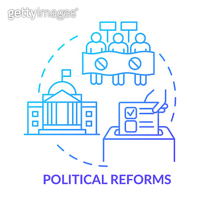 Political reforms blue gradient concept icon 이미지 (1388975401) - 게티이미지뱅크