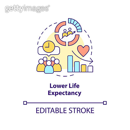 Lower life expectancy concept icon (1407477900) 일러스트, 무료 일러스트, 아이콘, 무료 ...