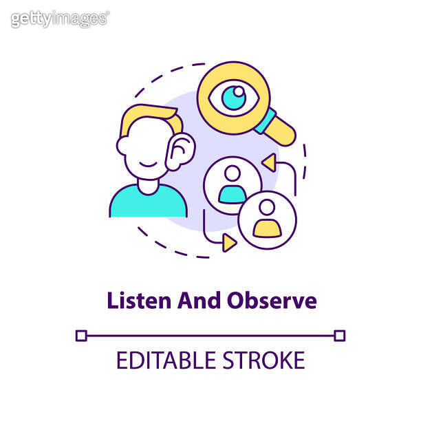 Listen and observe concept icon 이미지 (1429036853) - 게티이미지뱅크
