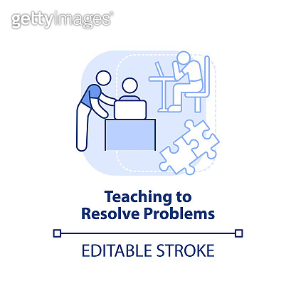Teaching to resolve problems light blue concept icon 이미지 (1397858354 ...