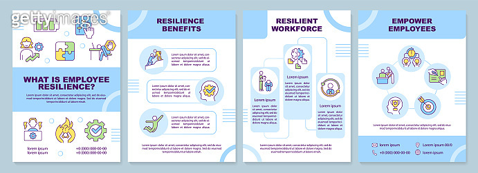 Employee resilience blue brochure template 이미지 (1430888269) - 게티이미지뱅크