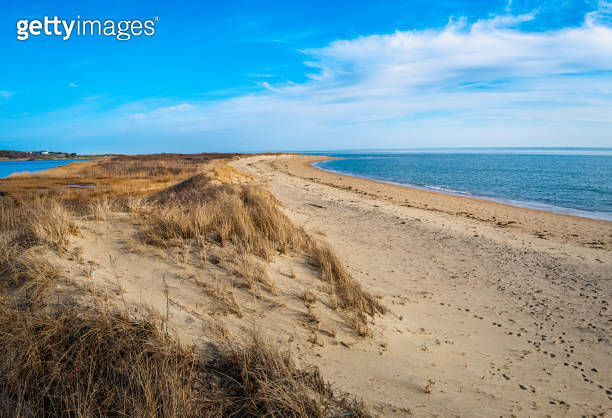 Coastal wilderness with sand dune, beach, seawater, clouds, beach ...