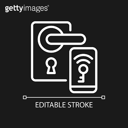 Smart locks pixel perfect white linear icon for dark theme 이미지 ...