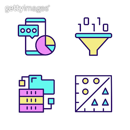 Data mining tools RGB color pixel perfect icons set 이미지 (1362948183) - 게티이미지뱅크