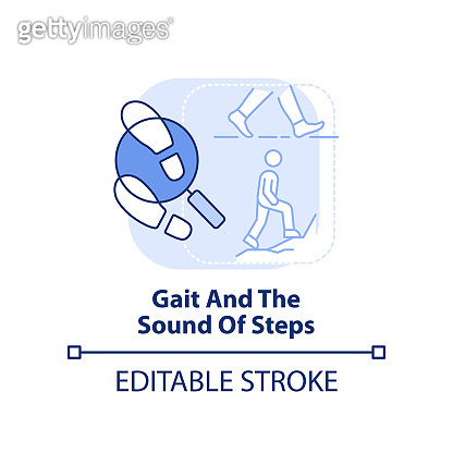 Gait and sound of steps light blue concept icon 이미지 (1400617167) - 게티이미지뱅크