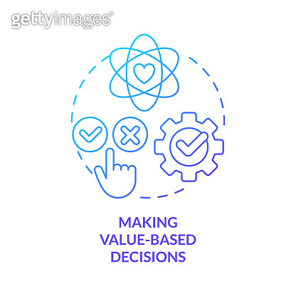 Making value-based decisions blue gradient concept icon 이미지 (1406197600) - 게티이미지뱅크