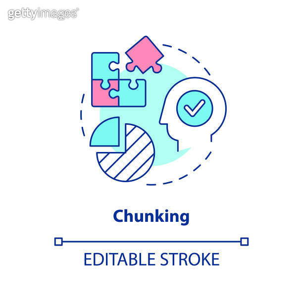 Chunking memorization technique concept icon 이미지 (1437284224) - 게티이미지뱅크