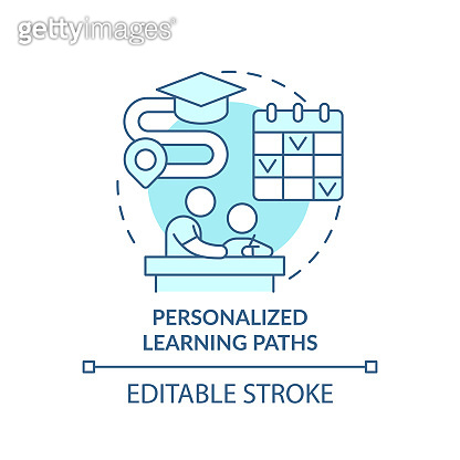 Personalized learning paths turquoise concept icon 이미지 (1394211480 ...