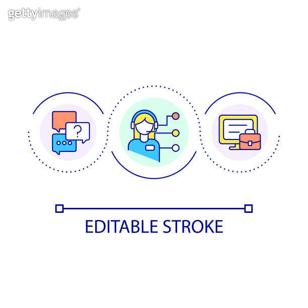 Customer service representative loop concept icon 이미지 (1451845205) - 게티 ...