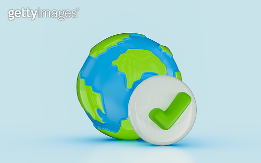 global check mark sign world information authentication correct confirm ...