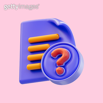 Document question mark badge icon 3d render concept for asking ...