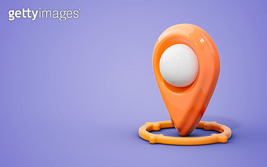 realistic 3d render Location sign icon on blue background for social ...