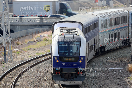 Southbound Amtrak Pacific Surfliner train (From Goleta/Santa Barbara to ...