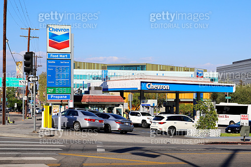 March 2022, the most expensive Chevron Gasoline Station at Los Angeles ...