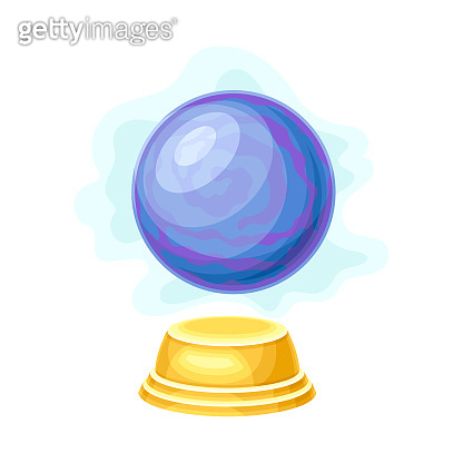 Crystal Ball or Orbuculum as Magical Object and Witchcraft Item Vector ...